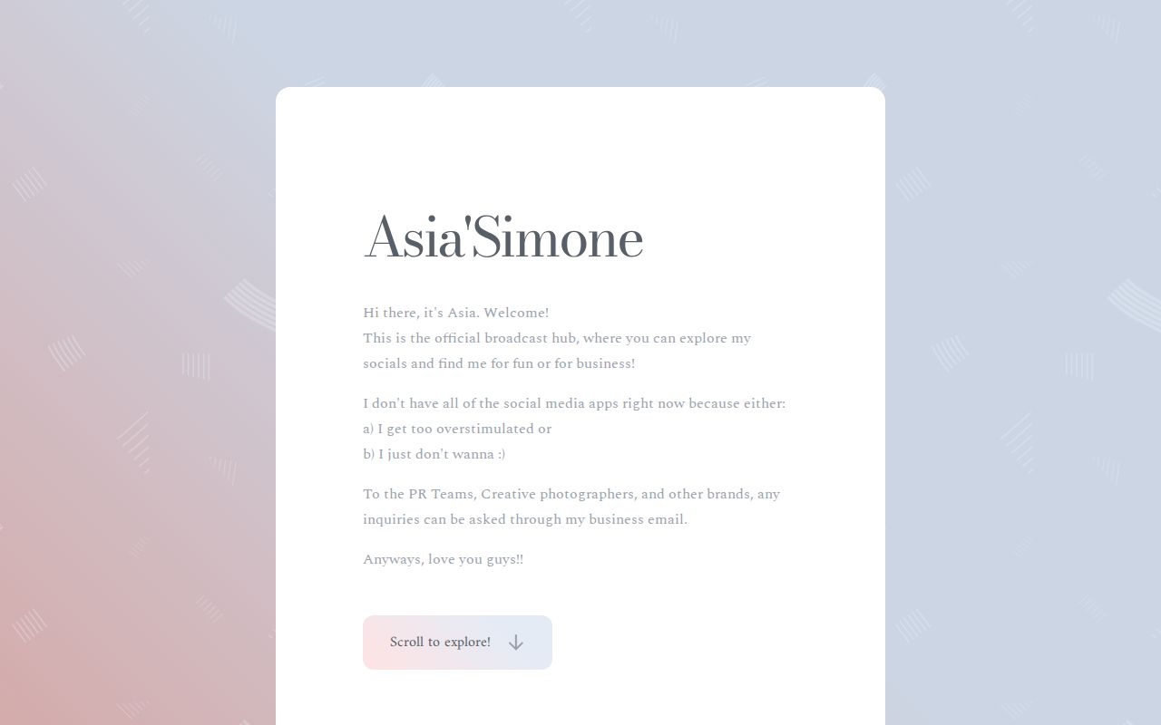 Asia'Simone's internet corner :)